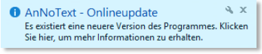 AnNoText - Online Update durchführen