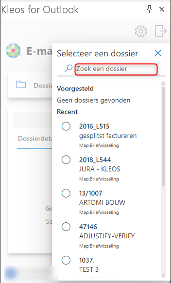 Kleos [KFO]: Quick user guide voor Kleos for Outlook web add-in