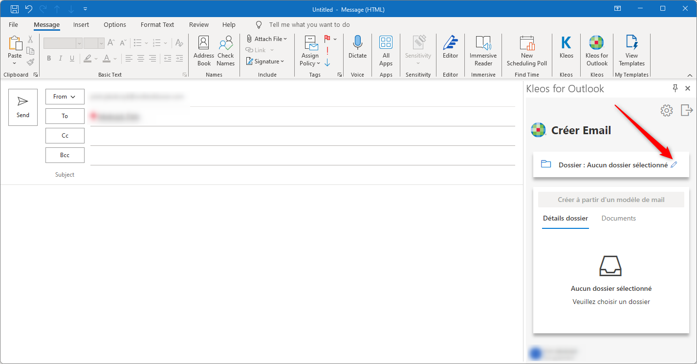 Kleos : Guide utilisateur rapide pour le complément web Kleos pour Outlook